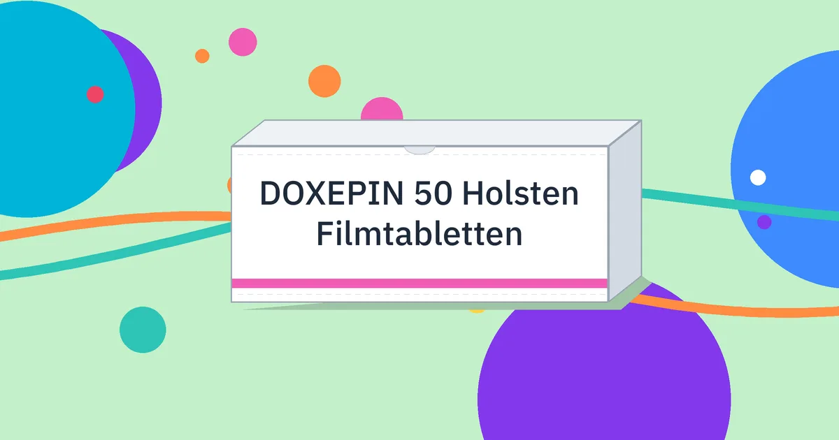 Symbolbild: Packung mit der Aufschrift DOXEPIN 50 Holsten Filmtabletten (PZN 06330537) – Verfügbarkeit und Bezug in Apotheken in Frankfurt am Main