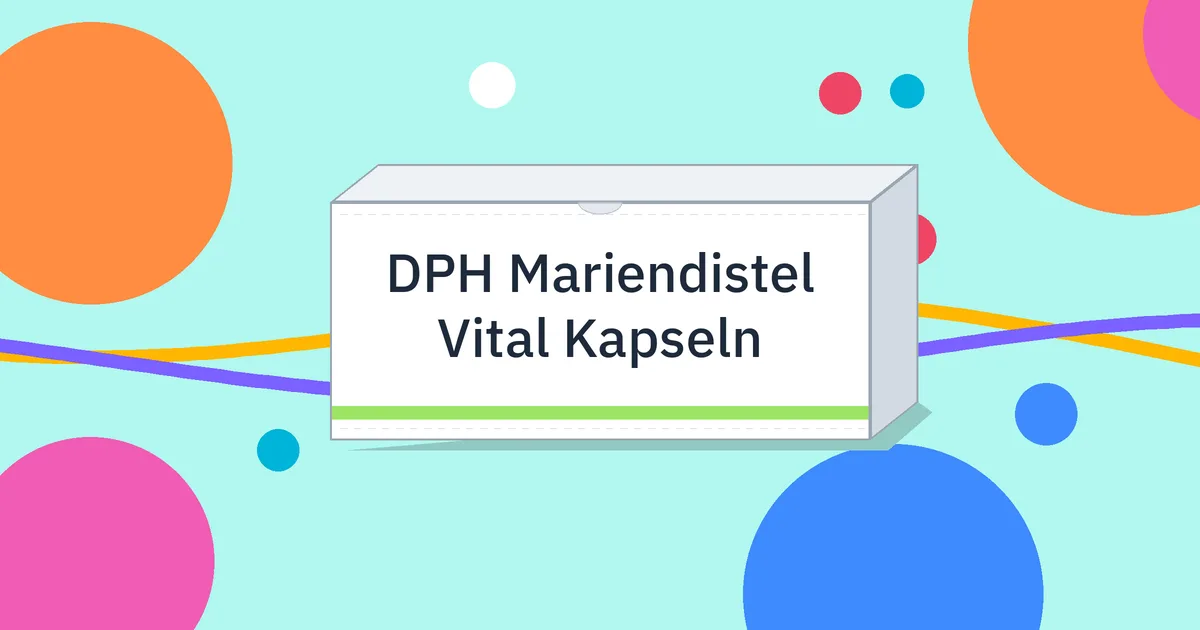 Symbolbild: Packung mit der Aufschrift DPH Mariendistel Vital Kapseln (PZN 20580494) – Verfügbarkeit und Bezug in Apotheken in Frankfurt am Main