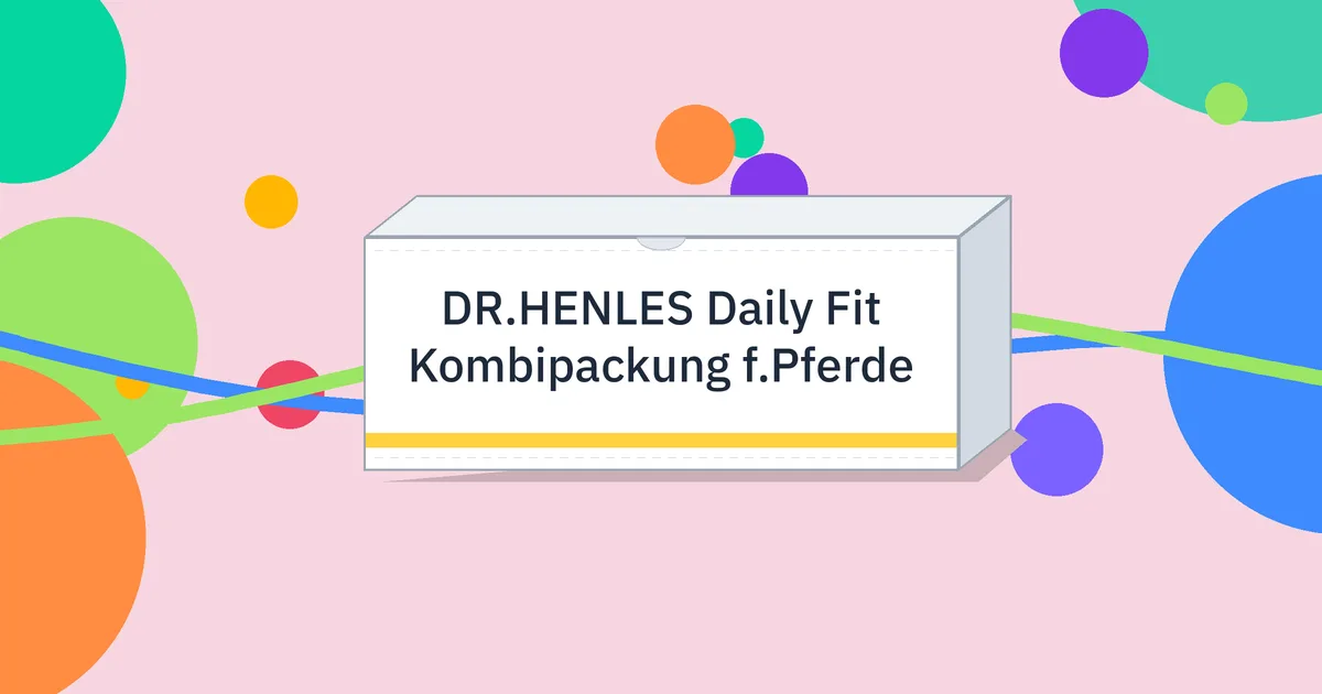 Symbolbild: Packung mit der Aufschrift DR.HENLES Daily Fit Kombipackung f.Pferde (PZN 16038045) – Verfügbarkeit und Bezug in Apotheken in Frankfurt am Main
