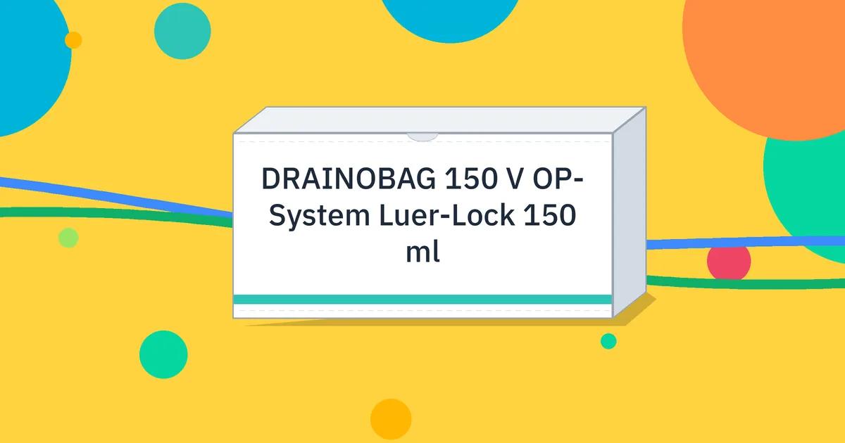 Symbolbild: Packung mit der Aufschrift DRAINOBAG 150 V OP-System Luer-Lock 150 ml (PZN 15632349) – Verfügbarkeit und Bezug in Apotheken in Frankfurt am Main