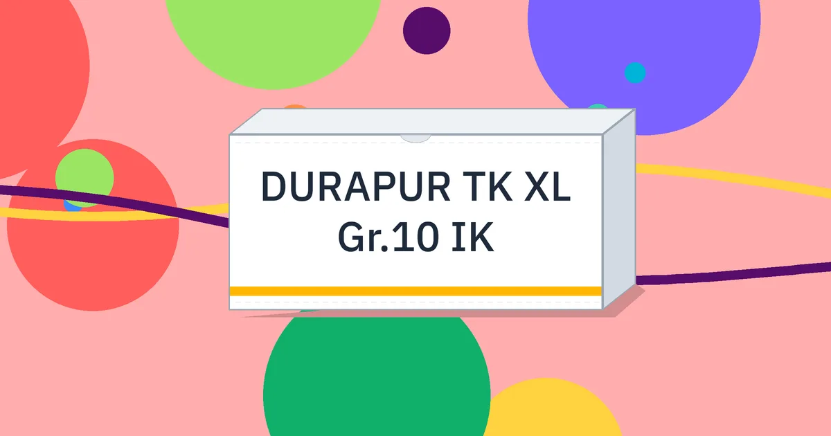 Symbolbild: Packung mit der Aufschrift DURAPUR TK XL Gr.10 IK (PZN 16030552) – Verfügbarkeit und Bezug in Apotheken in Frankfurt am Main