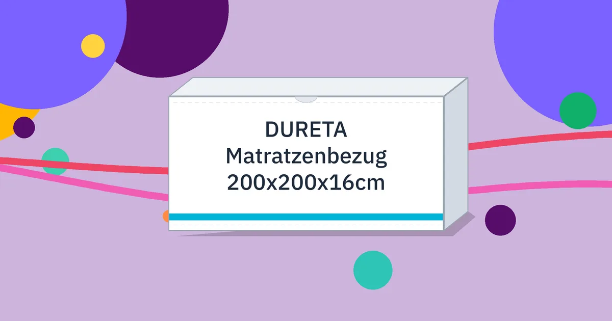 Symbolbild: Packung mit der Aufschrift DURETA Matratzenbezug 200x200x16cm (PZN 01855873) – Verfügbarkeit und Bezug in Apotheken in Frankfurt am Main