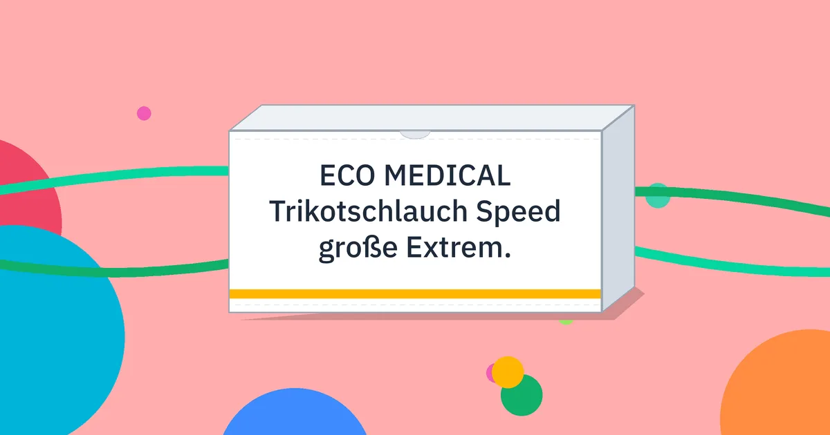 Symbolbild: Packung mit der Aufschrift ECO MEDICAL Trikotschlauch Speed große Extrem. (PZN 00730589) – Verfügbarkeit und Bezug in Apotheken in Frankfurt am Main