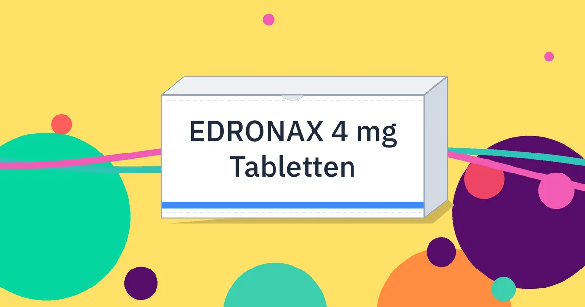 Symbolbild: Packung mit der Aufschrift EDRONAX 4 mg Tabletten (PZN 01509496) – Verfügbarkeit und Bezug in Apotheken in Frankfurt am Main