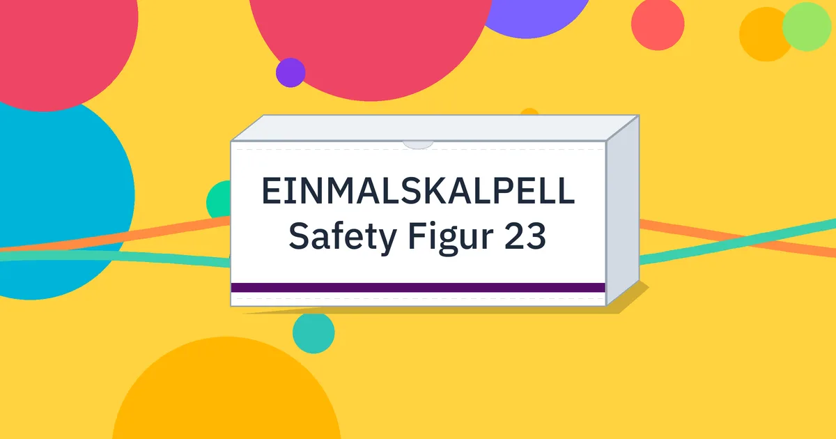 Symbolbild: Packung mit der Aufschrift EINMALSKALPELL Safety Figur 23 (PZN 18202419) – Verfügbarkeit und Bezug in Apotheken in Frankfurt am Main