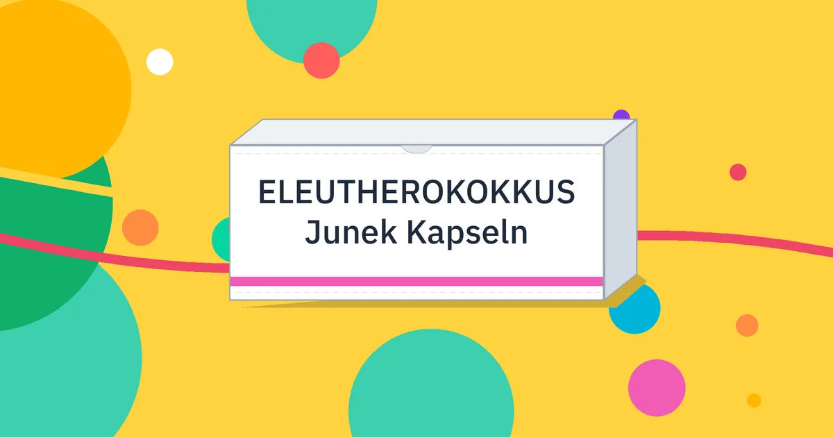 Symbolbild: Packung mit der Aufschrift ELEUTHEROKOKKUS Junek Kapseln (PZN 10396269) – Verfügbarkeit und Bezug in Apotheken in Frankfurt am Main