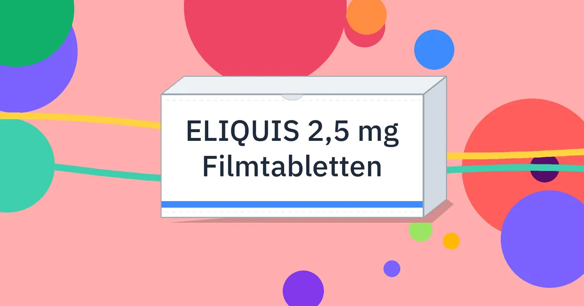 Symbolbild: Packung mit der Aufschrift ELIQUIS 2,5 mg Filmtabletten (PZN 18436620) – Verfügbarkeit und Bezug in Apotheken in Frankfurt am Main