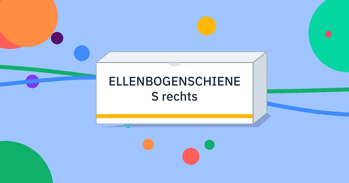 Symbolbild: Packung mit der Aufschrift ELLENBOGENSCHIENE S rechts (PZN 04318644) – Verfügbarkeit und Bezug in Apotheken in Frankfurt am Main