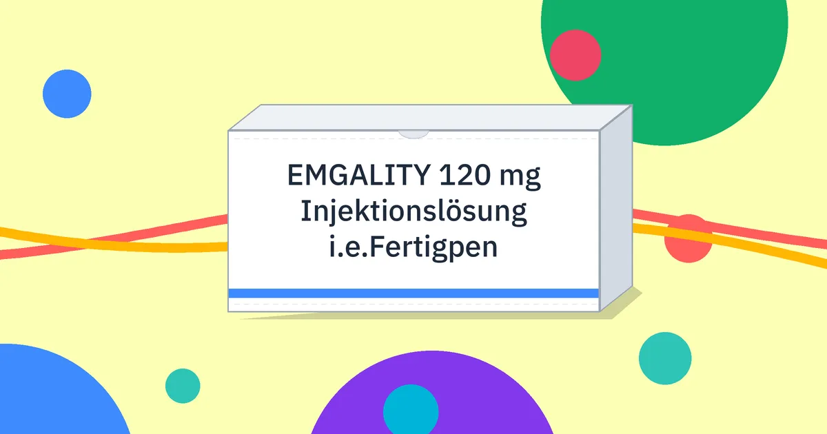 Symbolbild: Packung mit der Aufschrift EMGALITY 120 mg Injektionslösung i.e.Fertigpen (PZN 20366140) – Verfügbarkeit und Bezug in Apotheken in Frankfurt am Main