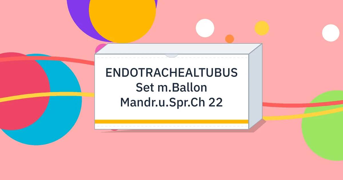 Symbolbild: Packung mit der Aufschrift ENDOTRACHEALTUBUS Set m.Ballon Mandr.u.Spr.Ch 22 (PZN 12453267) – Verfügbarkeit und Bezug in Apotheken in Frankfurt am Main