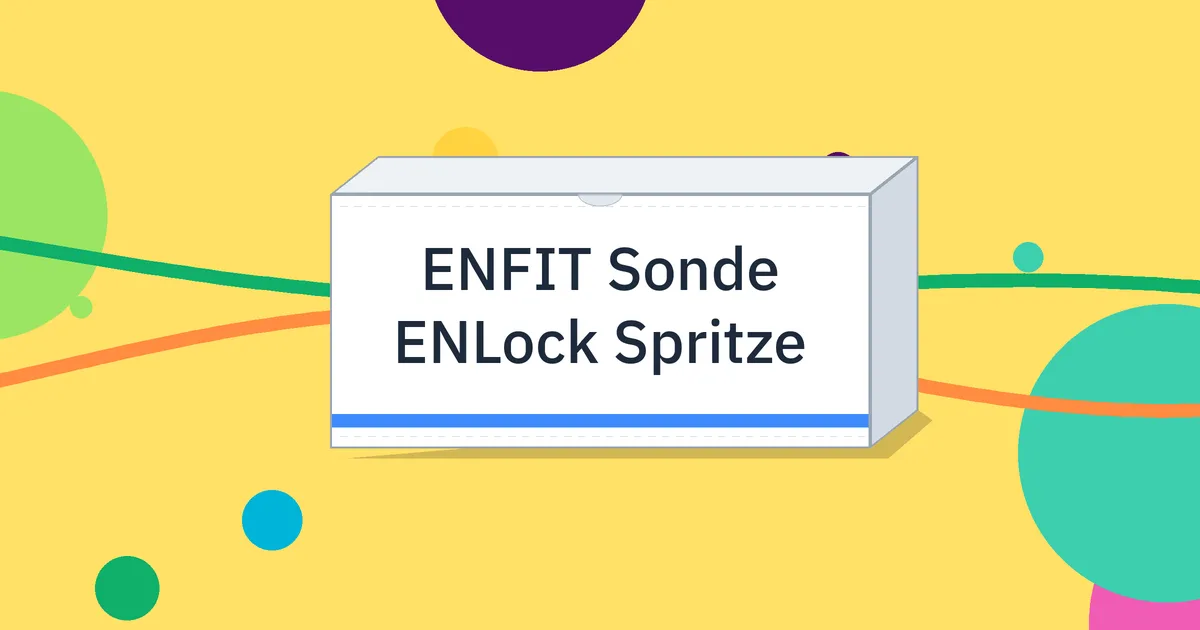 Symbolbild: Packung mit der Aufschrift ENFIT Sonde ENLock Spritze (PZN 13230724) – Verfügbarkeit und Bezug in Apotheken in Frankfurt am Main