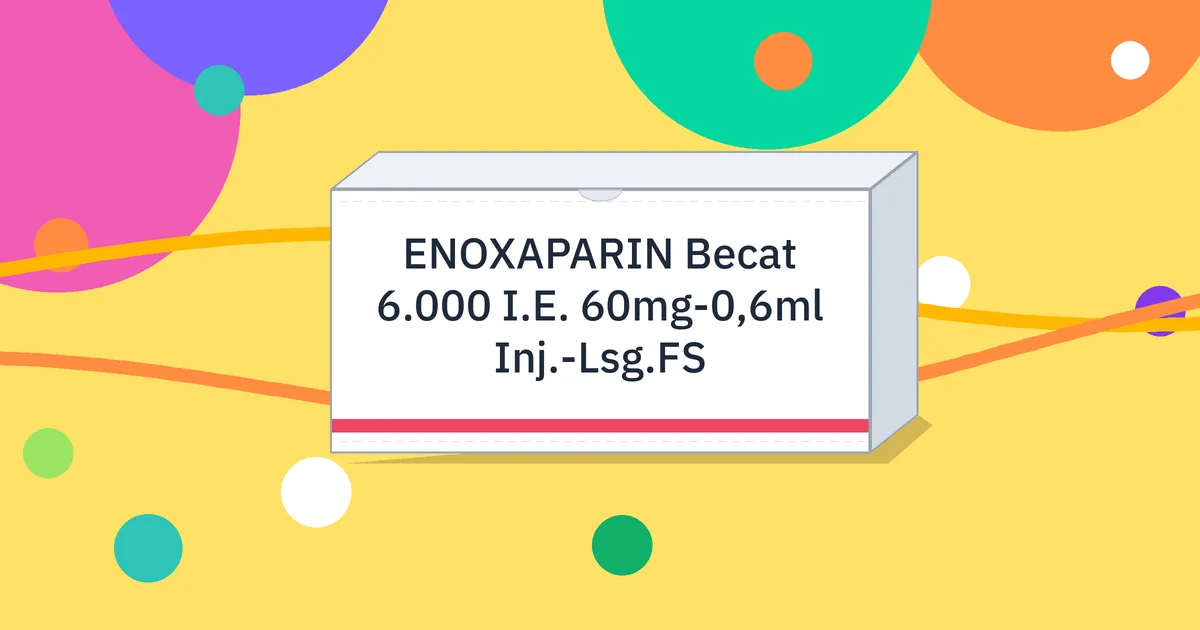 Symbolbild: Packung mit der Aufschrift ENOXAPARIN Becat 6.000 I.E. 60mg-0,6ml Inj.-Lsg.FS (PZN 16833529) – Verfügbarkeit und Bezug in Apotheken in Frankfurt am Main