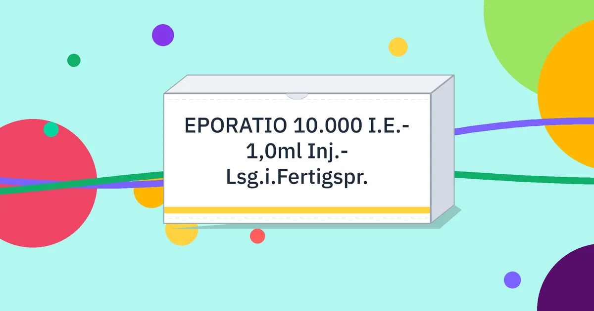 Symbolbild: Packung mit der Aufschrift EPORATIO 10.000 I.E.-1,0ml Inj.-Lsg.i.Fertigspr. (PZN 19272066) – Verfügbarkeit und Bezug in Apotheken in Frankfurt am Main