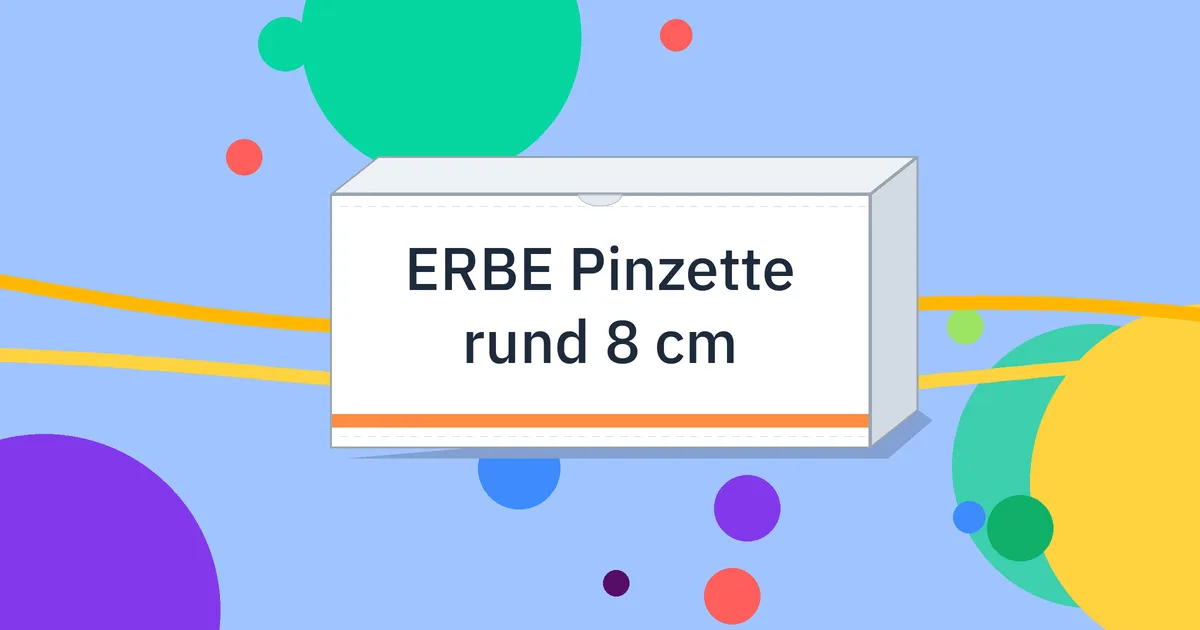 Symbolbild: Packung mit der Aufschrift ERBE Pinzette rund 8 cm (PZN 15733607) – Verfügbarkeit und Bezug in Apotheken in Frankfurt am Main