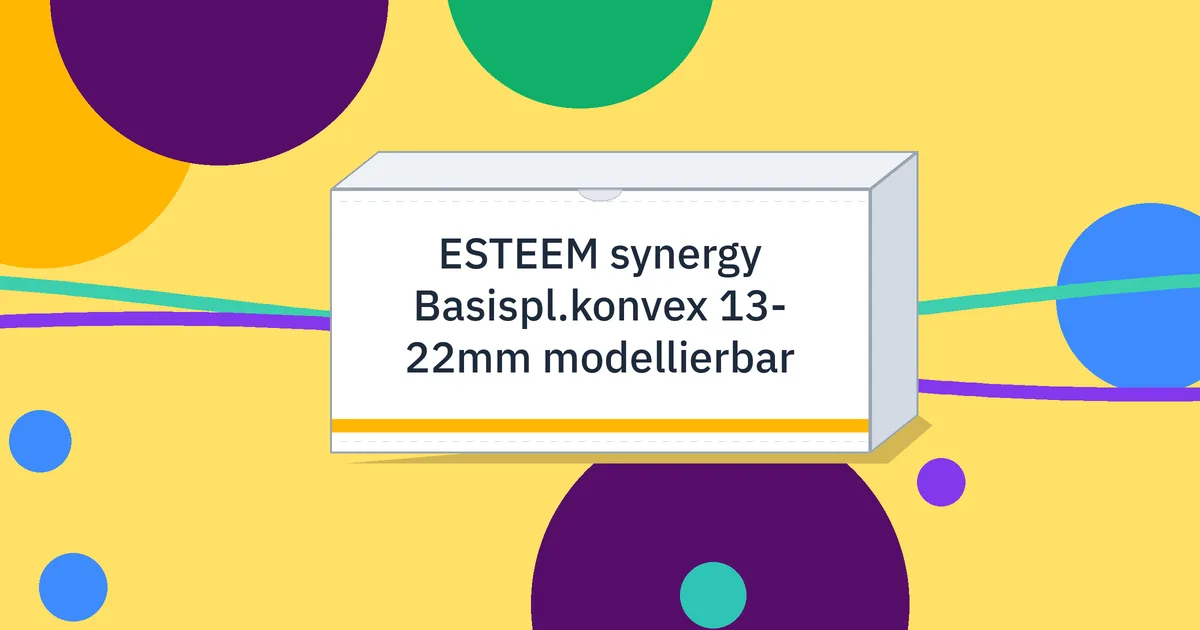Symbolbild: Packung mit der Aufschrift ESTEEM synergy Basispl.konvex 13-22mm modellierbar (PZN 02463069) – Verfügbarkeit und Bezug in Apotheken in Frankfurt am Main