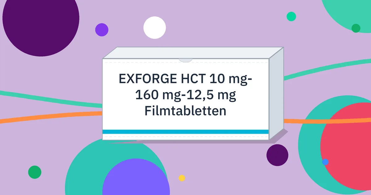 Symbolbild: Packung mit der Aufschrift EXFORGE HCT 10 mg-160 mg-12,5 mg Filmtabletten (PZN 13515556) – Verfügbarkeit und Bezug in Apotheken in Frankfurt am Main