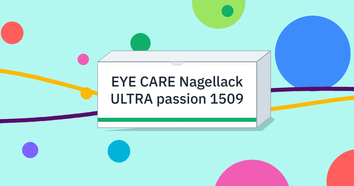 Symbolbild: Packung mit der Aufschrift EYE CARE Nagellack ULTRA passion 1509 (PZN 04318986) – Verfügbarkeit und Bezug in Apotheken in Frankfurt am Main
