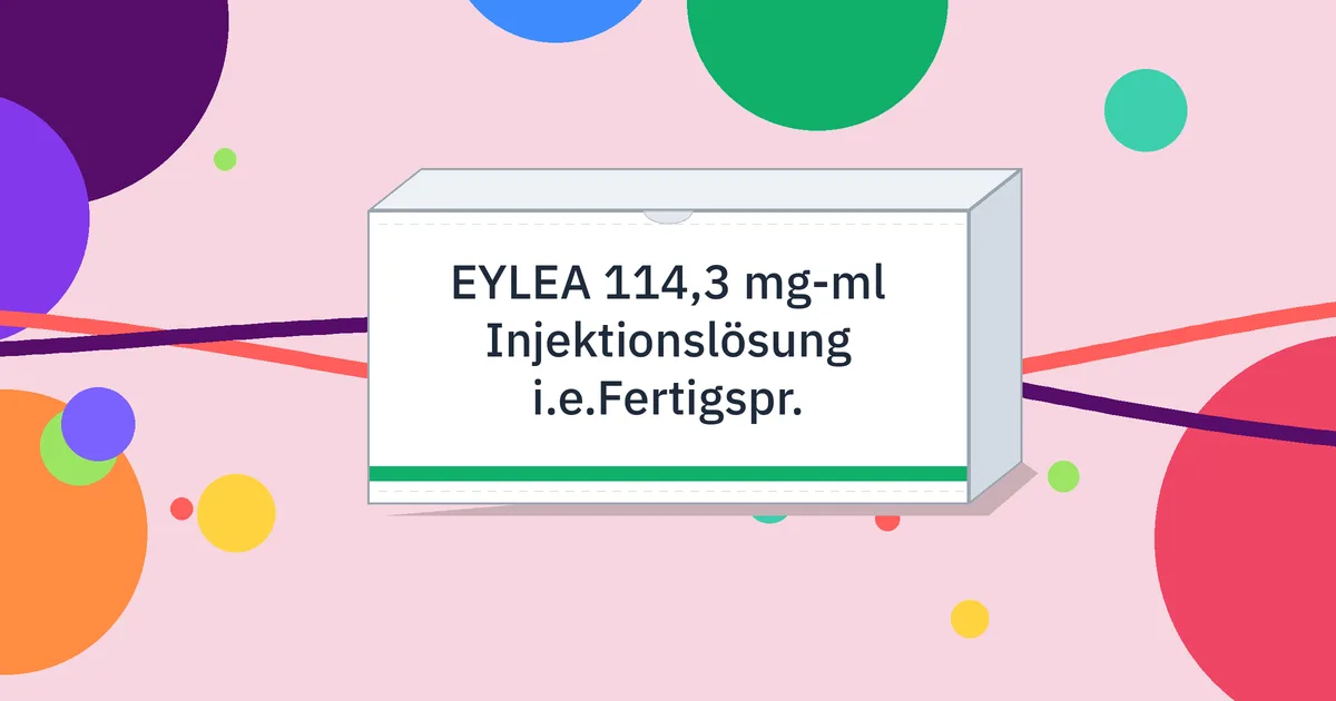 Symbolbild: Packung mit der Aufschrift EYLEA 114,3 mg-ml Injektionslösung i.e.Fertigspr. (PZN 20056020) – Verfügbarkeit und Bezug in Apotheken in Frankfurt am Main