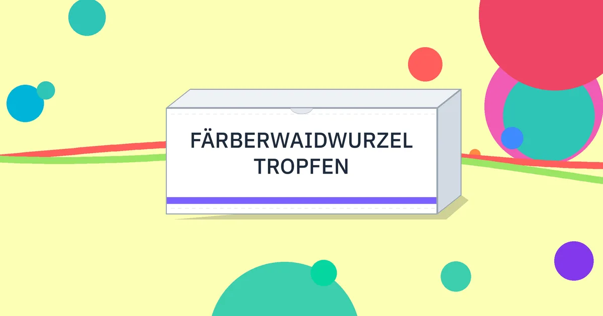 Symbolbild: Packung mit der Aufschrift FÄRBERWAIDWURZEL TROPFEN (PZN 14282723) – Verfügbarkeit und Bezug in Apotheken in Frankfurt am Main