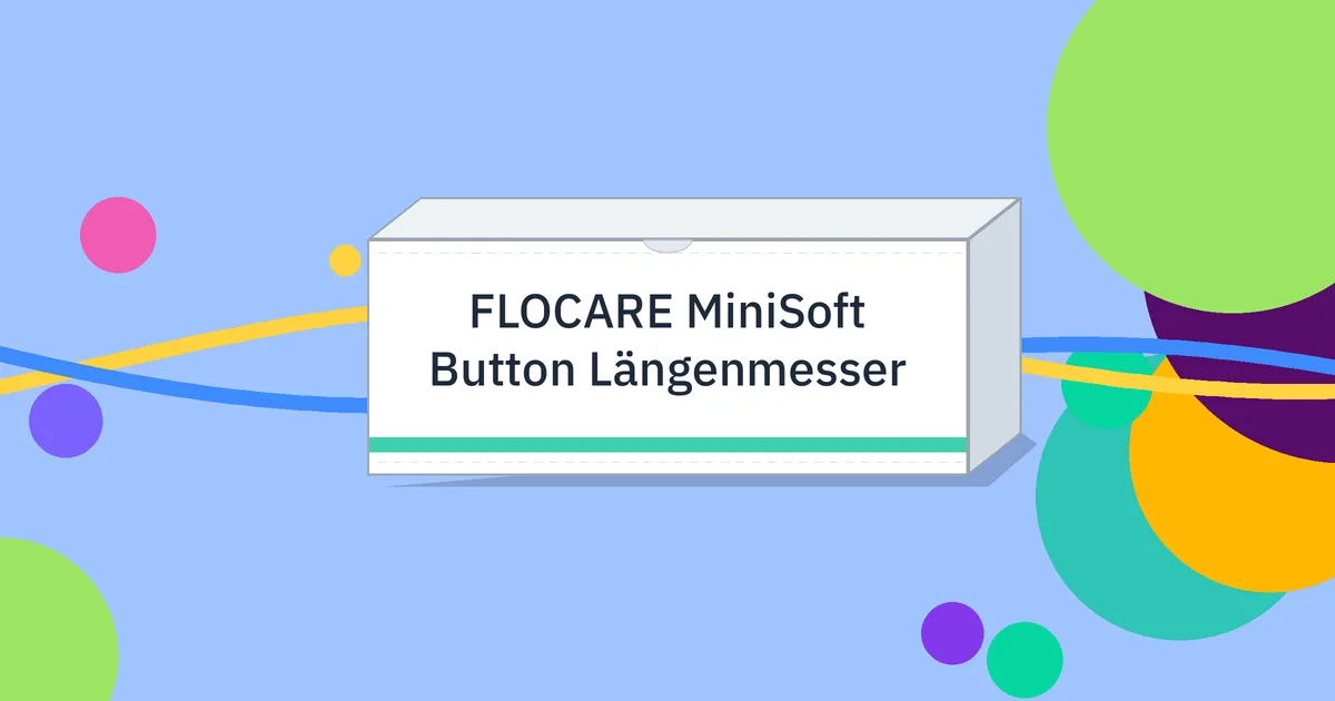 Symbolbild: Packung mit der Aufschrift FLOCARE MiniSoft Button Längenmesser (PZN 16538345) – Verfügbarkeit und Bezug in Apotheken in Frankfurt am Main
