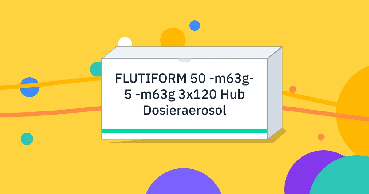 Symbolbild: Packung mit der Aufschrift FLUTIFORM 50 -m63g-5 -m63g 3x120 Hub Dosieraerosol (PZN 09101464) – Verfügbarkeit und Bezug in Apotheken in Frankfurt am Main