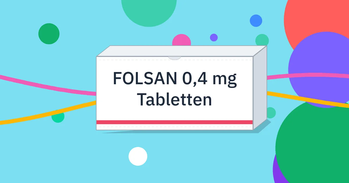 Symbolbild: Packung mit der Aufschrift FOLSAN 0,4 mg Tabletten (PZN 01246743) – Verfügbarkeit und Bezug in Apotheken in Frankfurt am Main