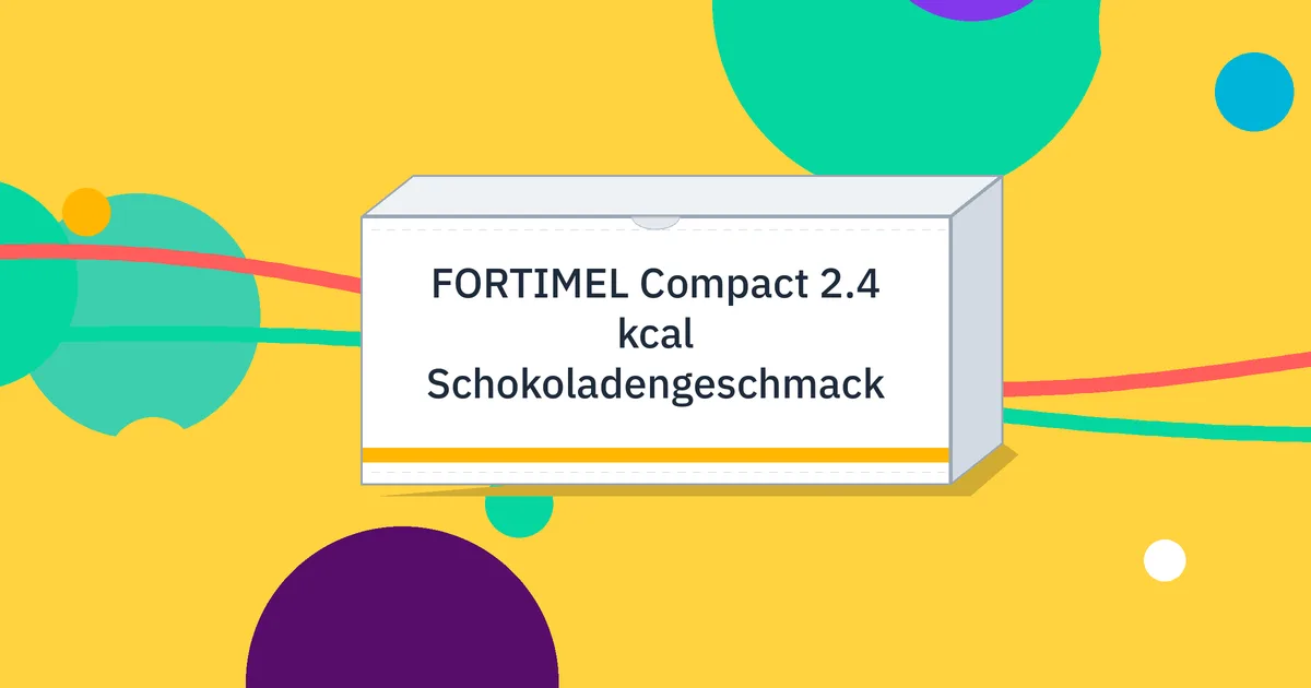 Symbolbild: Packung mit der Aufschrift FORTIMEL Compact 2.4 kcal Schokoladengeschmack (PZN 19903638) – Verfügbarkeit und Bezug in Apotheken in Frankfurt am Main