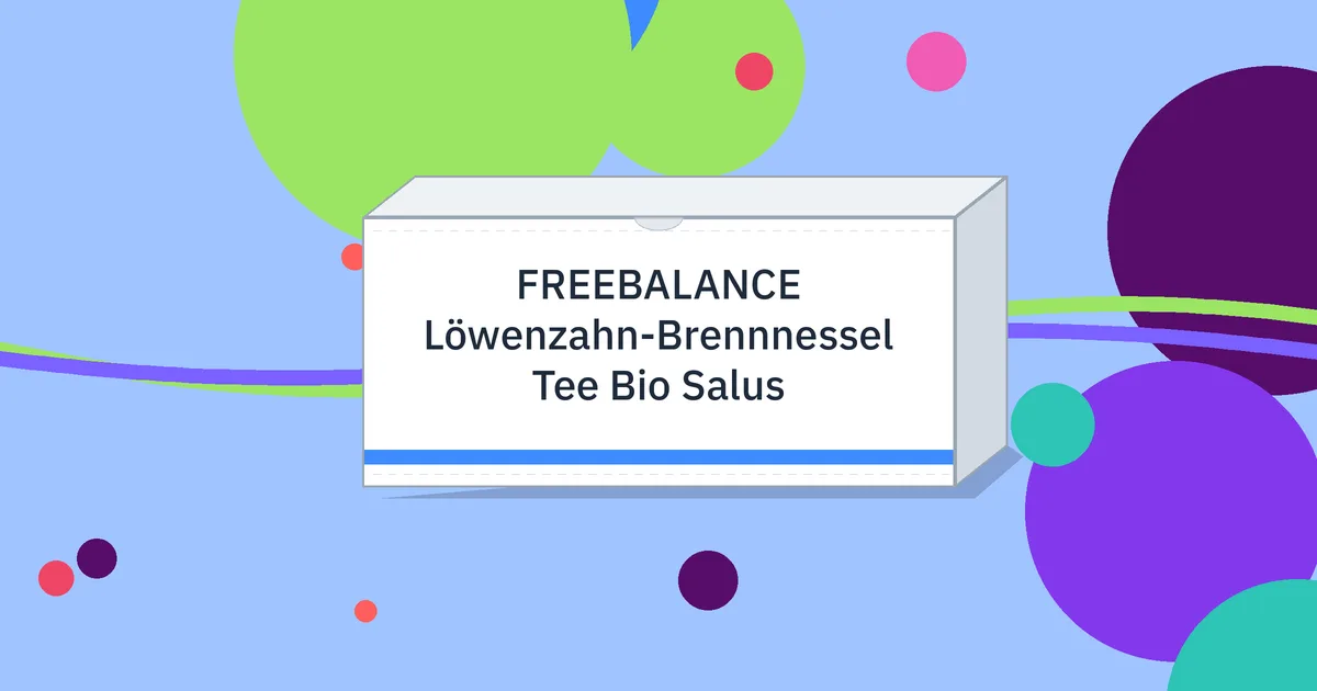 Symbolbild: Packung mit der Aufschrift FREEBALANCE Löwenzahn-Brennnessel Tee Bio Salus (PZN 18893062) – Verfügbarkeit und Bezug in Apotheken in Frankfurt am Main