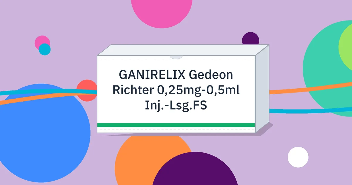 Symbolbild: Packung mit der Aufschrift GANIRELIX Gedeon Richter 0,25mg-0,5ml Inj.-Lsg.FS (PZN 18001170) – Verfügbarkeit und Bezug in Apotheken in Frankfurt am Main