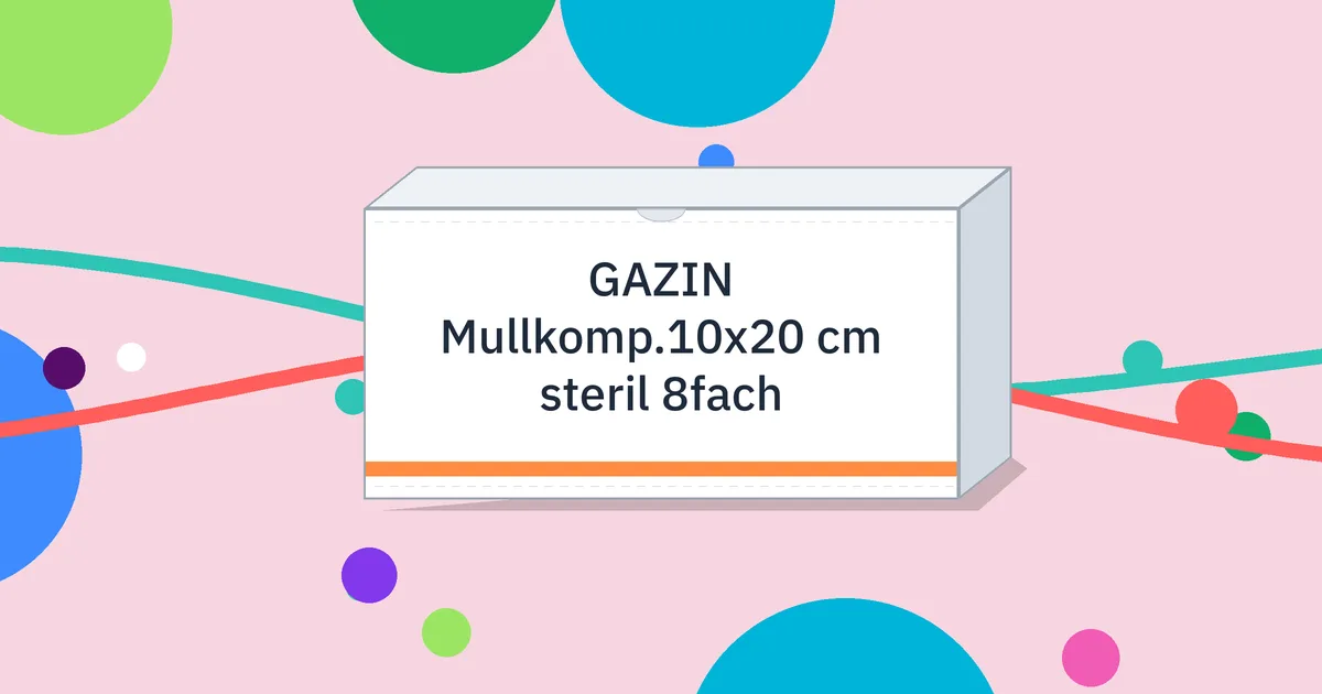 Symbolbild: Packung mit der Aufschrift GAZIN Mullkomp.10x20 cm steril 8fach (PZN 19921949) – Verfügbarkeit und Bezug in Apotheken in Frankfurt am Main