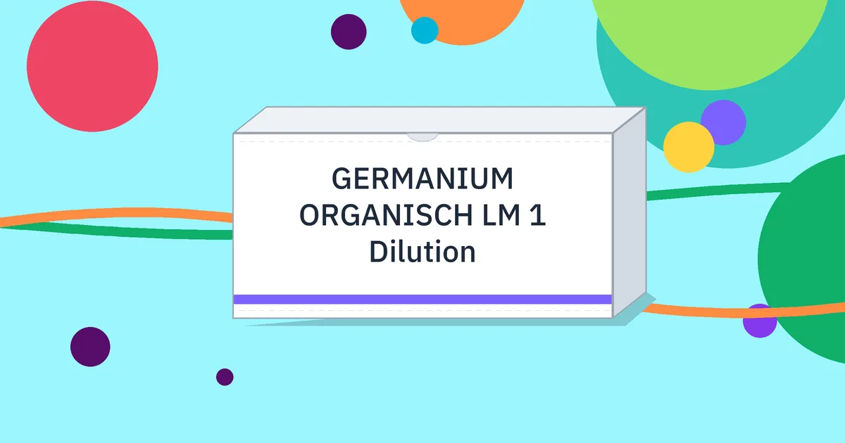 Symbolbild: Packung mit der Aufschrift GERMANIUM ORGANISCH LM 1 Dilution (PZN 16363609) – Verfügbarkeit und Bezug in Apotheken in Frankfurt am Main