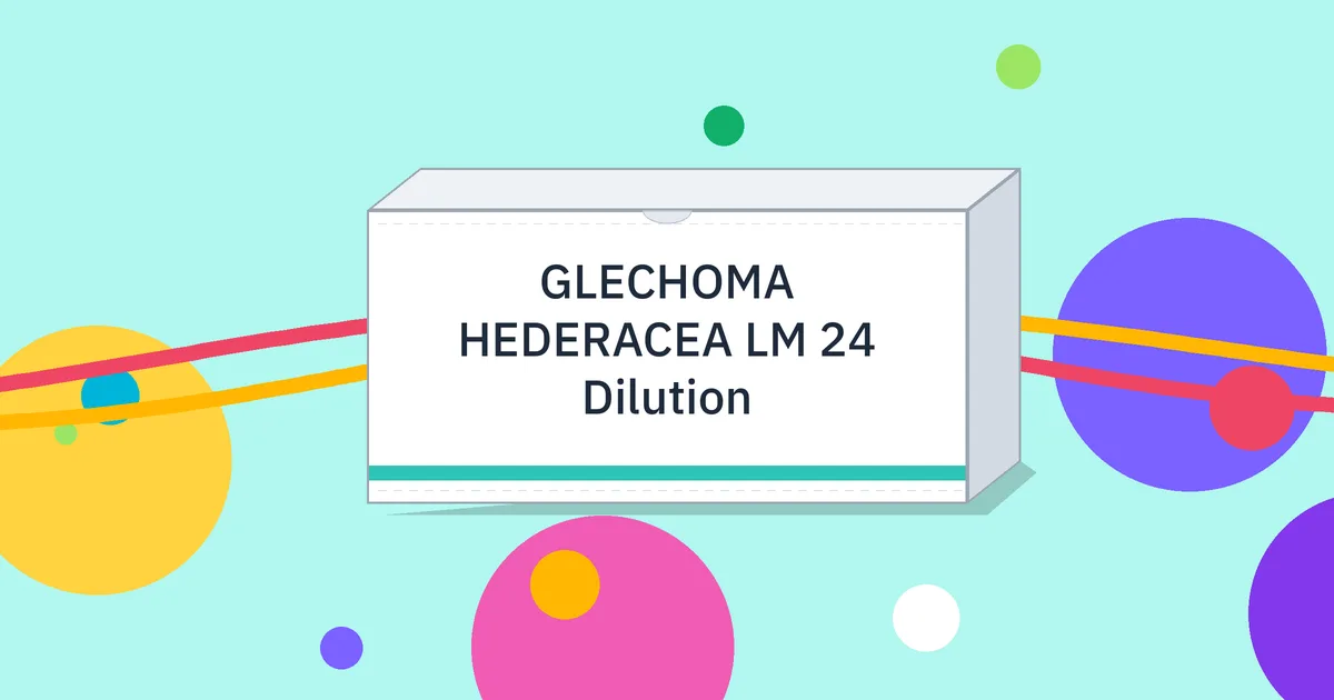 Symbolbild: Packung mit der Aufschrift GLECHOMA HEDERACEA LM 24 Dilution (PZN 13543423) – Verfügbarkeit und Bezug in Apotheken in Frankfurt am Main