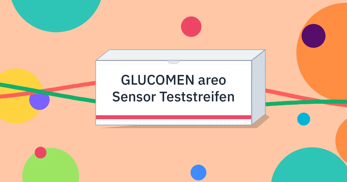 Symbolbild: Packung mit der Aufschrift GLUCOMEN areo Sensor Teststreifen (PZN 18012831) – Verfügbarkeit und Bezug in Apotheken in Frankfurt am Main