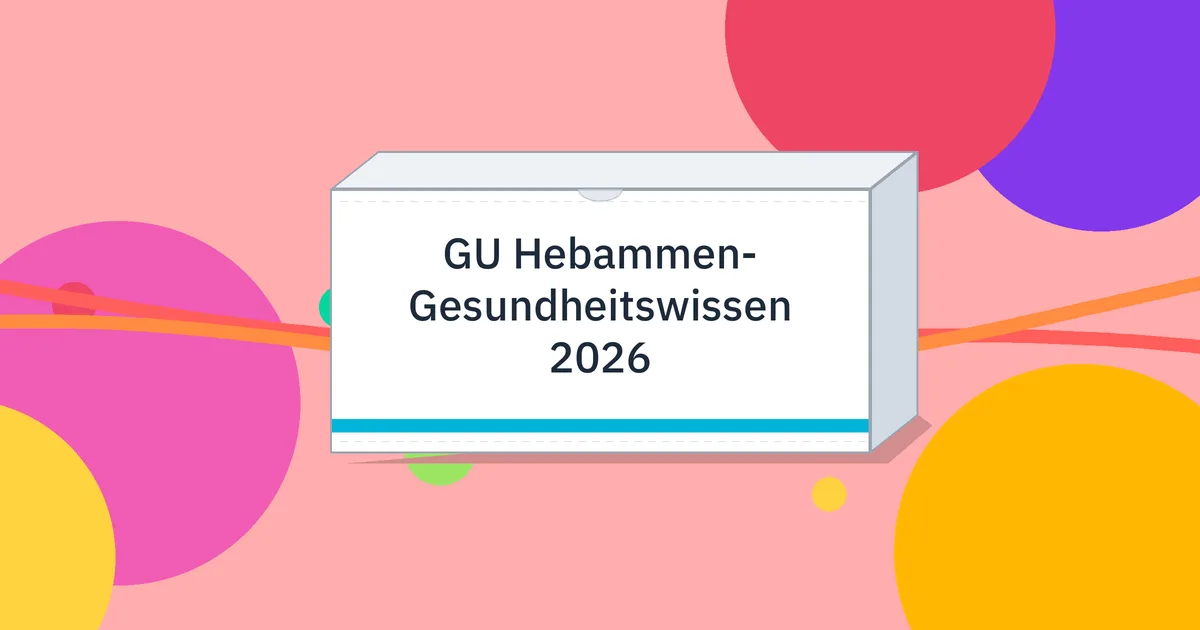 Symbolbild: Packung mit der Aufschrift GU Hebammen-Gesundheitswissen 2026 (PZN 20844214) – Verfügbarkeit und Bezug in Apotheken in Frankfurt am Main