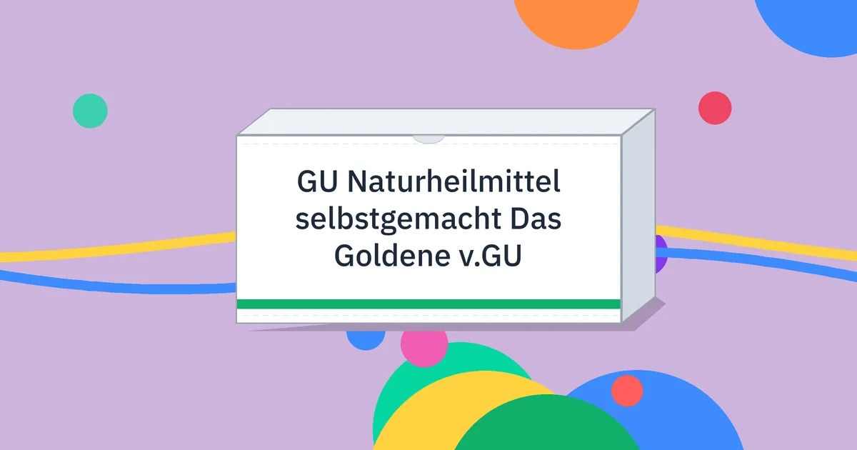 Symbolbild: Packung mit der Aufschrift GU Naturheilmittel selbstgemacht Das Goldene v.GU (PZN 17537980) – Verfügbarkeit und Bezug in Apotheken in Frankfurt am Main