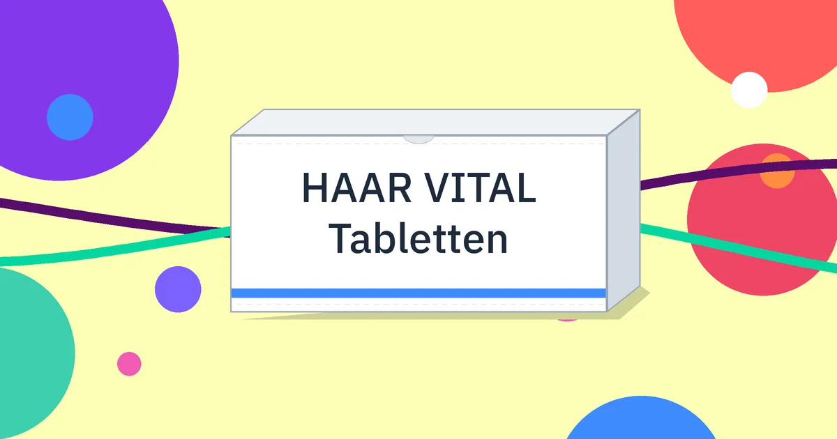 Symbolbild: Packung mit der Aufschrift HAAR VITAL Tabletten (PZN 16195709) – Verfügbarkeit und Bezug in Apotheken in Frankfurt am Main
