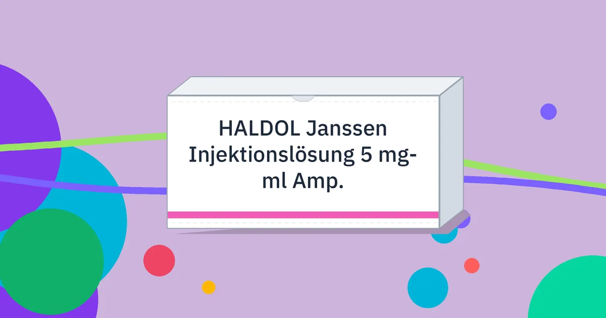 Symbolbild: Packung mit der Aufschrift HALDOL Janssen Injektionslösung 5 mg-ml Amp. (PZN 01856849) – Verfügbarkeit und Bezug in Apotheken in Frankfurt am Main
