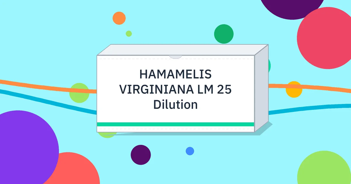 Symbolbild: Packung mit der Aufschrift HAMAMELIS VIRGINIANA LM 25 Dilution (PZN 12884530) – Verfügbarkeit und Bezug in Apotheken in Frankfurt am Main