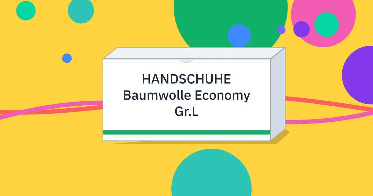 Symbolbild: Packung mit der Aufschrift HANDSCHUHE Baumwolle Economy Gr.L (PZN 00205156) – Verfügbarkeit und Bezug in Apotheken in Frankfurt am Main
