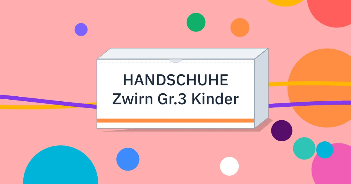 Symbolbild: Packung mit der Aufschrift HANDSCHUHE Zwirn Gr.3 Kinder (PZN 02339493) – Verfügbarkeit und Bezug in Apotheken in Frankfurt am Main