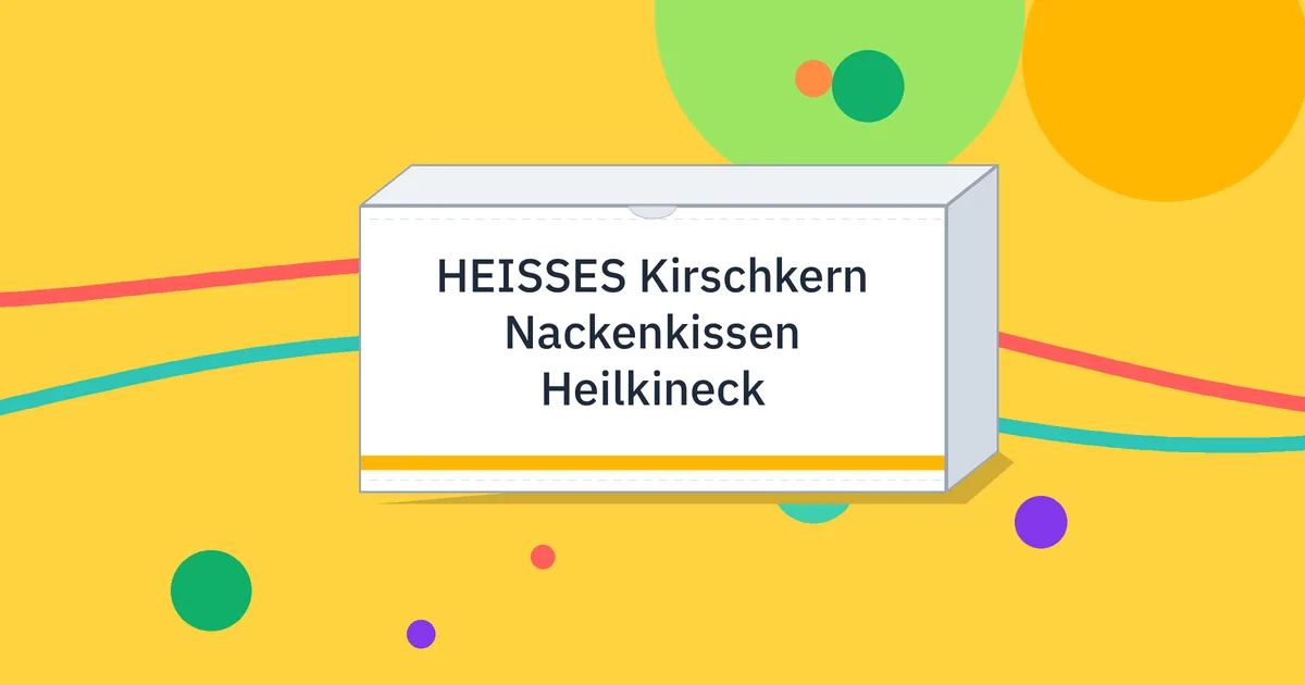 Symbolbild: Packung mit der Aufschrift HEISSES Kirschkern Nackenkissen Heilkineck (PZN 01999626) – Verfügbarkeit und Bezug in Apotheken in Frankfurt am Main