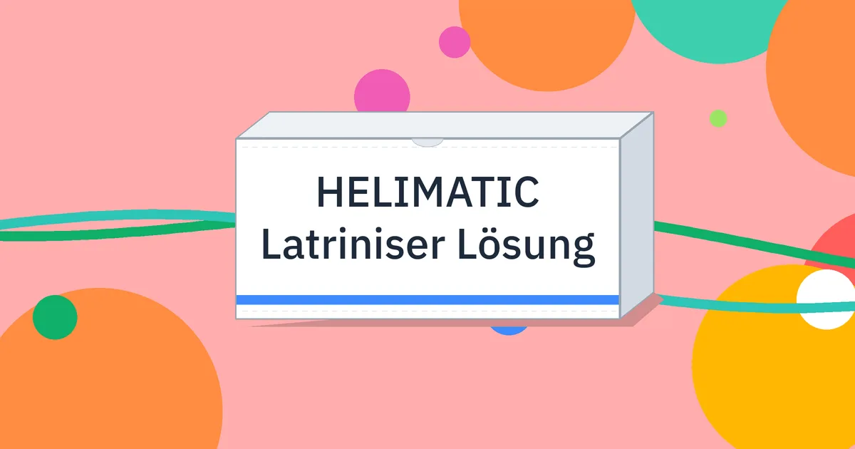 Symbolbild: Packung mit der Aufschrift HELIMATIC Latriniser Lösung (PZN 02386937) – Verfügbarkeit und Bezug in Apotheken in Frankfurt am Main