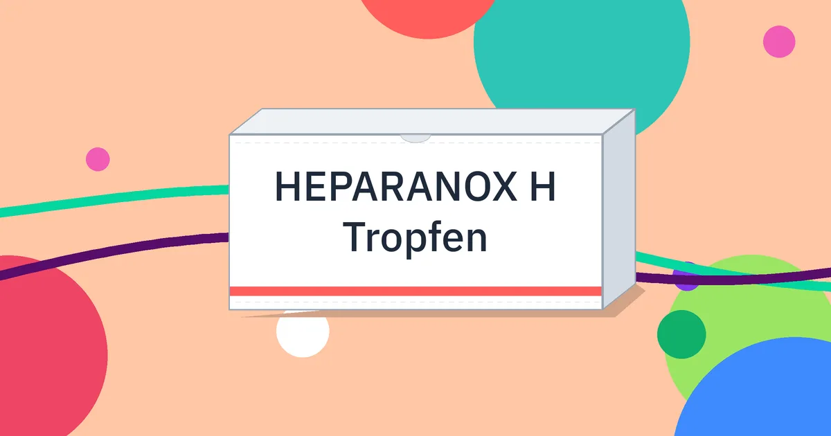 Symbolbild: Packung mit der Aufschrift HEPARANOX H Tropfen (PZN 05918205) – Verfügbarkeit und Bezug in Apotheken in Frankfurt am Main