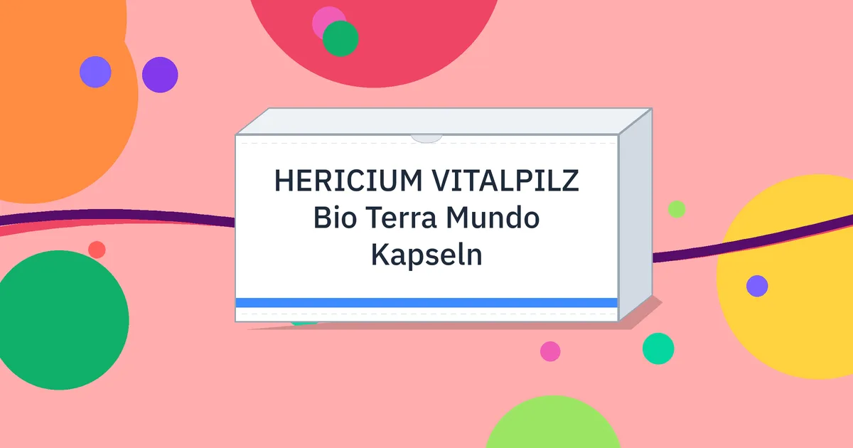 Symbolbild: Packung mit der Aufschrift HERICIUM VITALPILZ Bio Terra Mundo Kapseln (PZN 07591820) – Verfügbarkeit und Bezug in Apotheken in Frankfurt am Main
