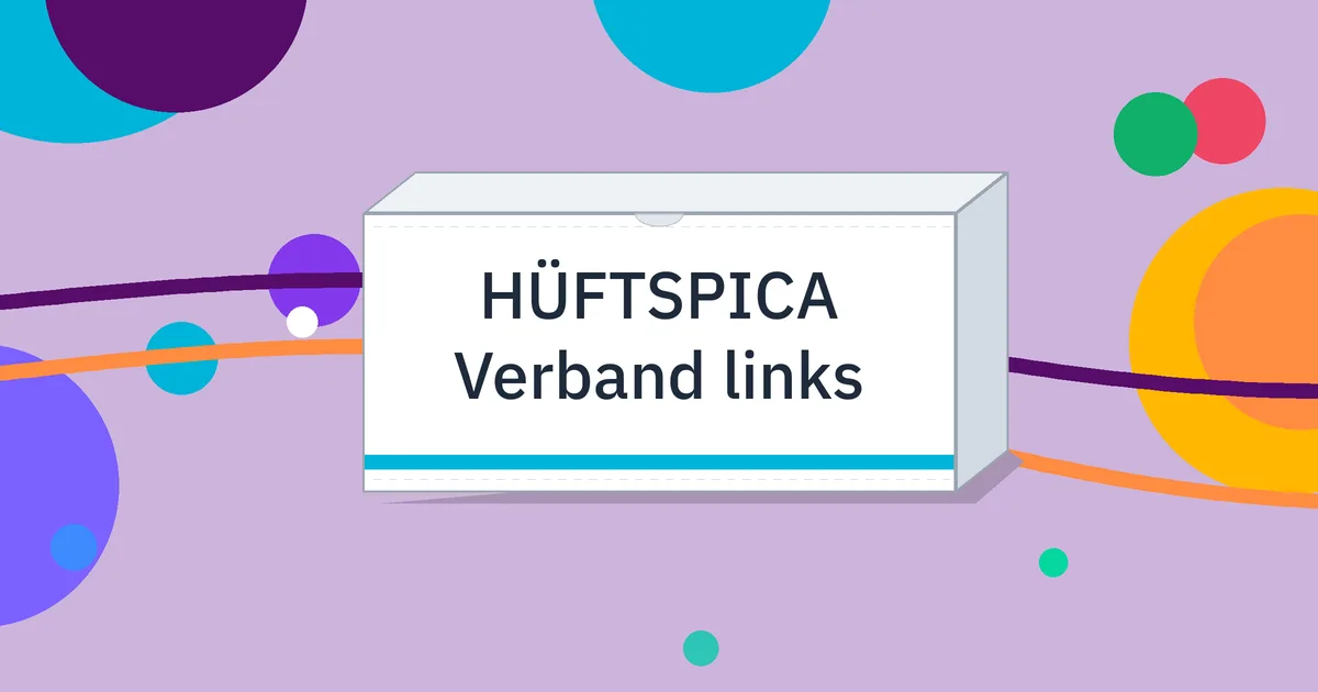 Symbolbild: Packung mit der Aufschrift HÜFTSPICA Verband links (PZN 02909915) – Verfügbarkeit und Bezug in Apotheken in Frankfurt am Main