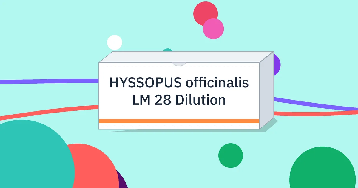 Symbolbild: Packung mit der Aufschrift HYSSOPUS officinalis LM 28 Dilution (PZN 13558330) – Verfügbarkeit und Bezug in Apotheken in Frankfurt am Main