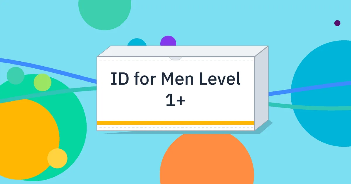 Symbolbild: Packung mit der Aufschrift ID for Men Level 1+ (PZN 11083704) – Verfügbarkeit und Bezug in Apotheken in Frankfurt am Main