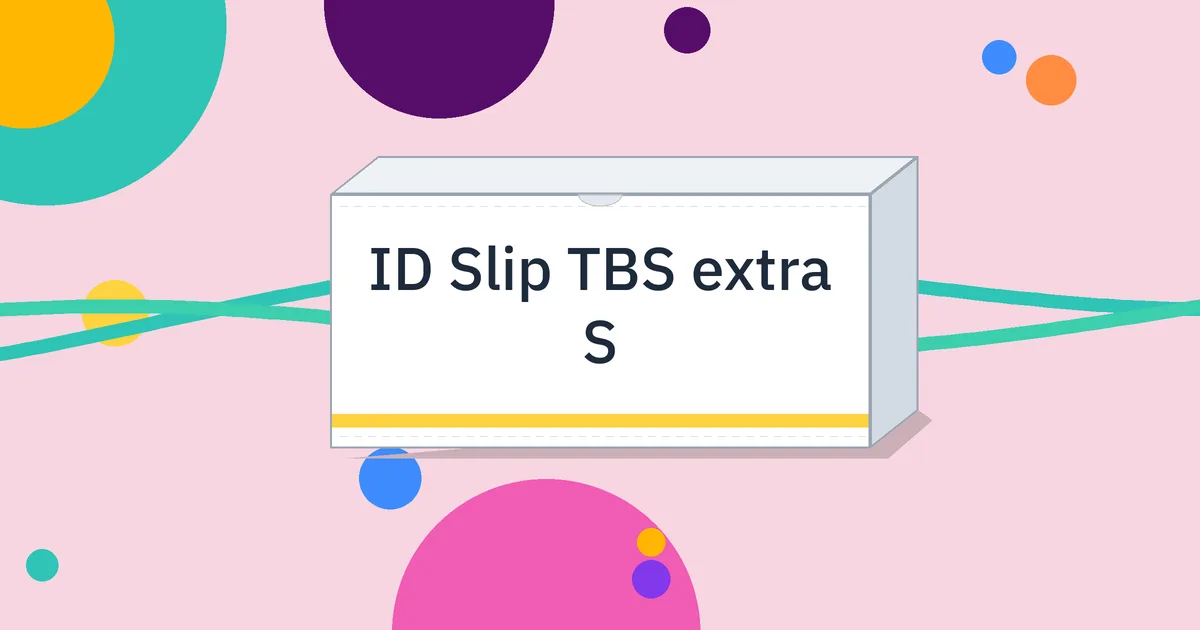 Symbolbild: Packung mit der Aufschrift ID Slip TBS extra S (PZN 16626380) – Verfügbarkeit und Bezug in Apotheken in Frankfurt am Main