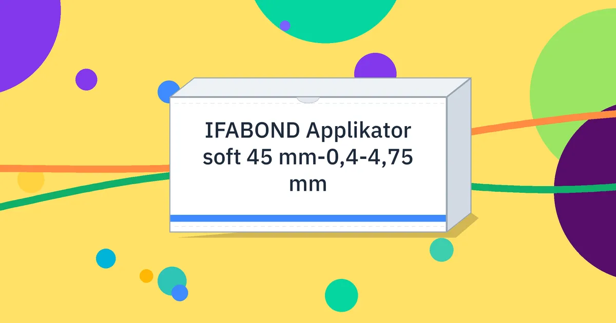 Symbolbild: Packung mit der Aufschrift IFABOND Applikator soft 45 mm-0,4-4,75 mm (PZN 19724841) – Verfügbarkeit und Bezug in Apotheken in Frankfurt am Main