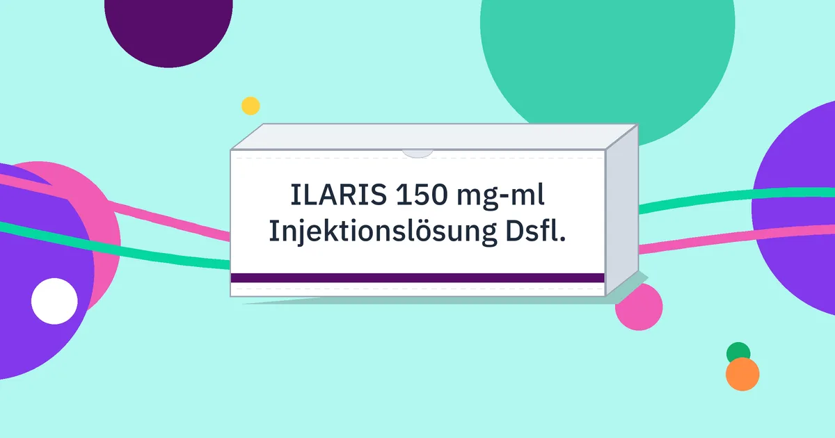 Symbolbild: Packung mit der Aufschrift ILARIS 150 mg-ml Injektionslösung Dsfl. (PZN 19622112) – Verfügbarkeit und Bezug in Apotheken in Frankfurt am Main